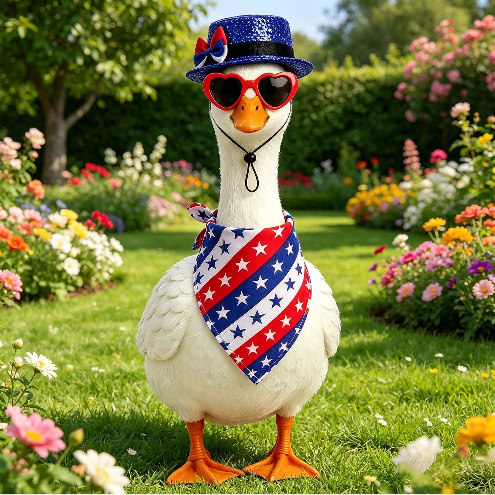 Patriotic Garden Statue Accessories, 4th of July Decor, 17 inch and 23 ...
