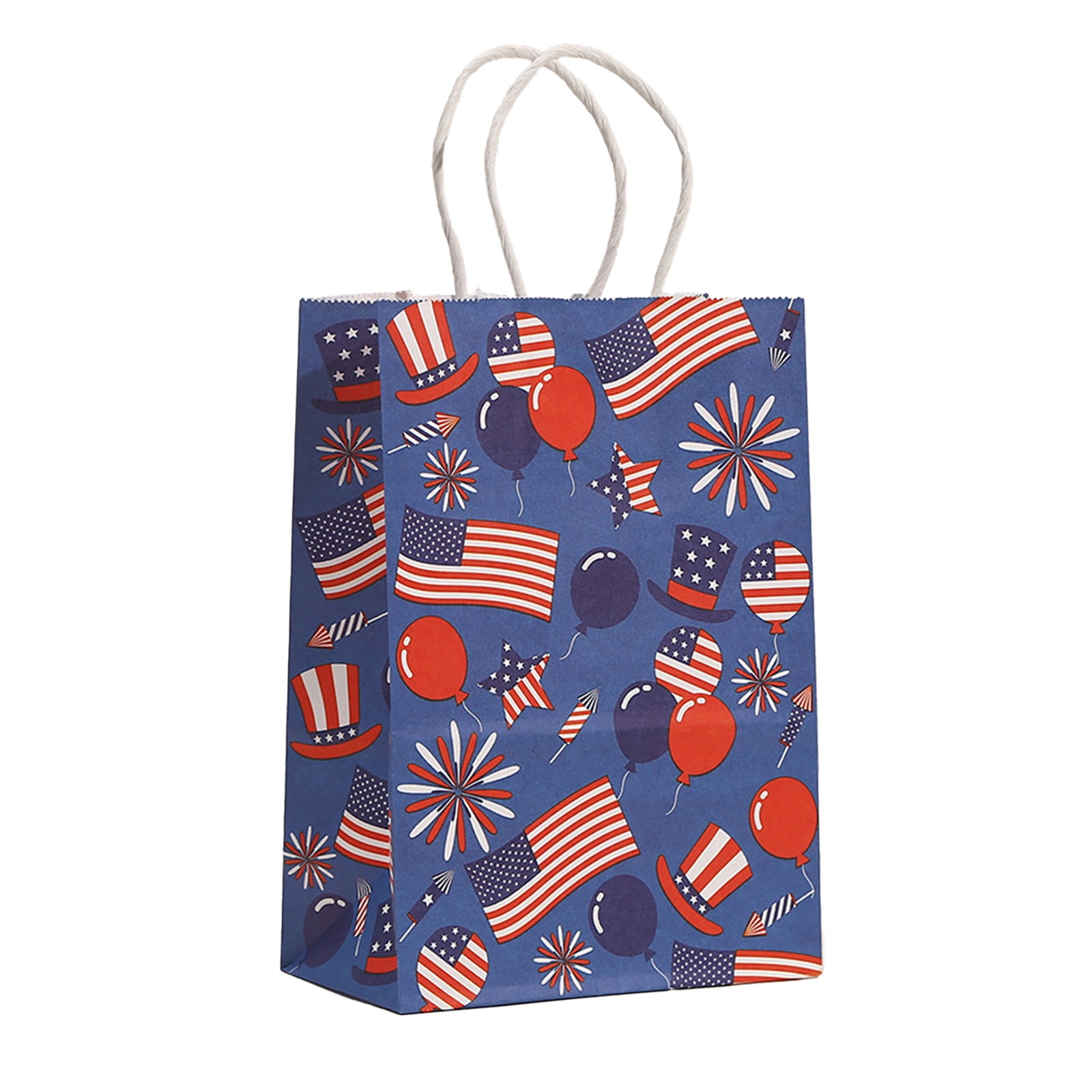 Patriotic Gift Bags Red White Blue Striped Tote Independence Day ...