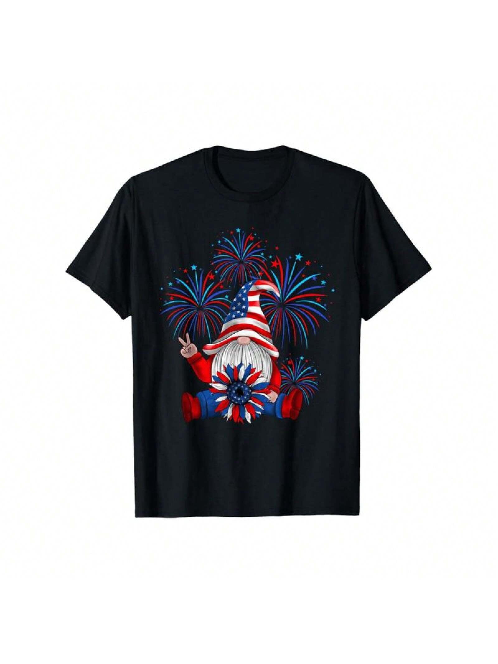 Patriotic Gnome 4th of July T-Shirt American Flag Sunflower Peace Sign ...