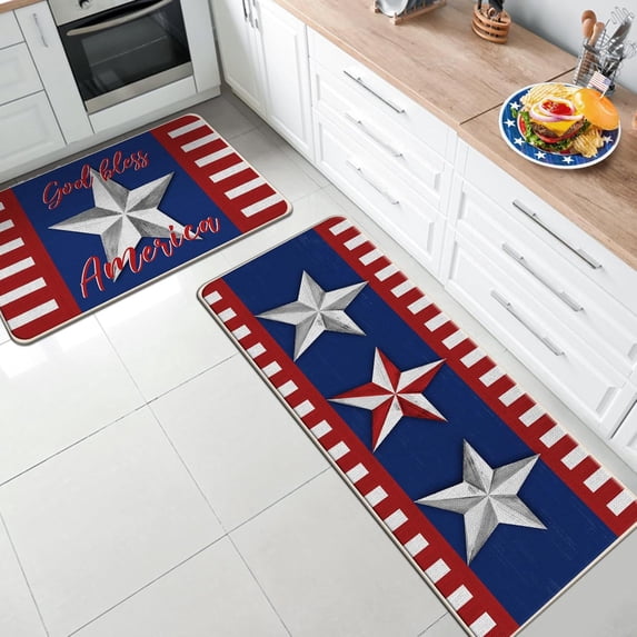Patriotic Gnome Kitchen Rugs Set of 2 - Walmart.com