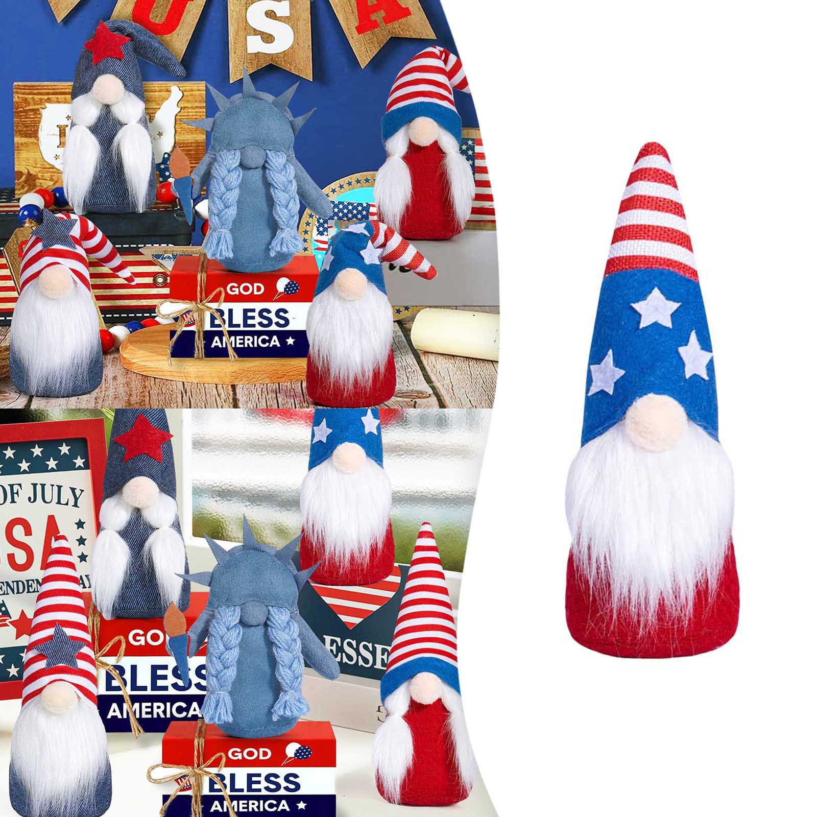 Patriotic for 4th of July - American Flag Tomte Decor - Handmade Plush ...