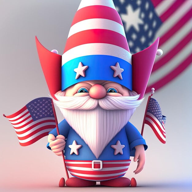 Patriotic Gnomes 4th of July 300 Piece Wooden Jigsaw Puzzle for Adults ...