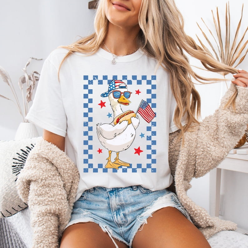 Patriotic Goose Shirt, Memorial Day Shirt, Funny Goose Shirt, American ...