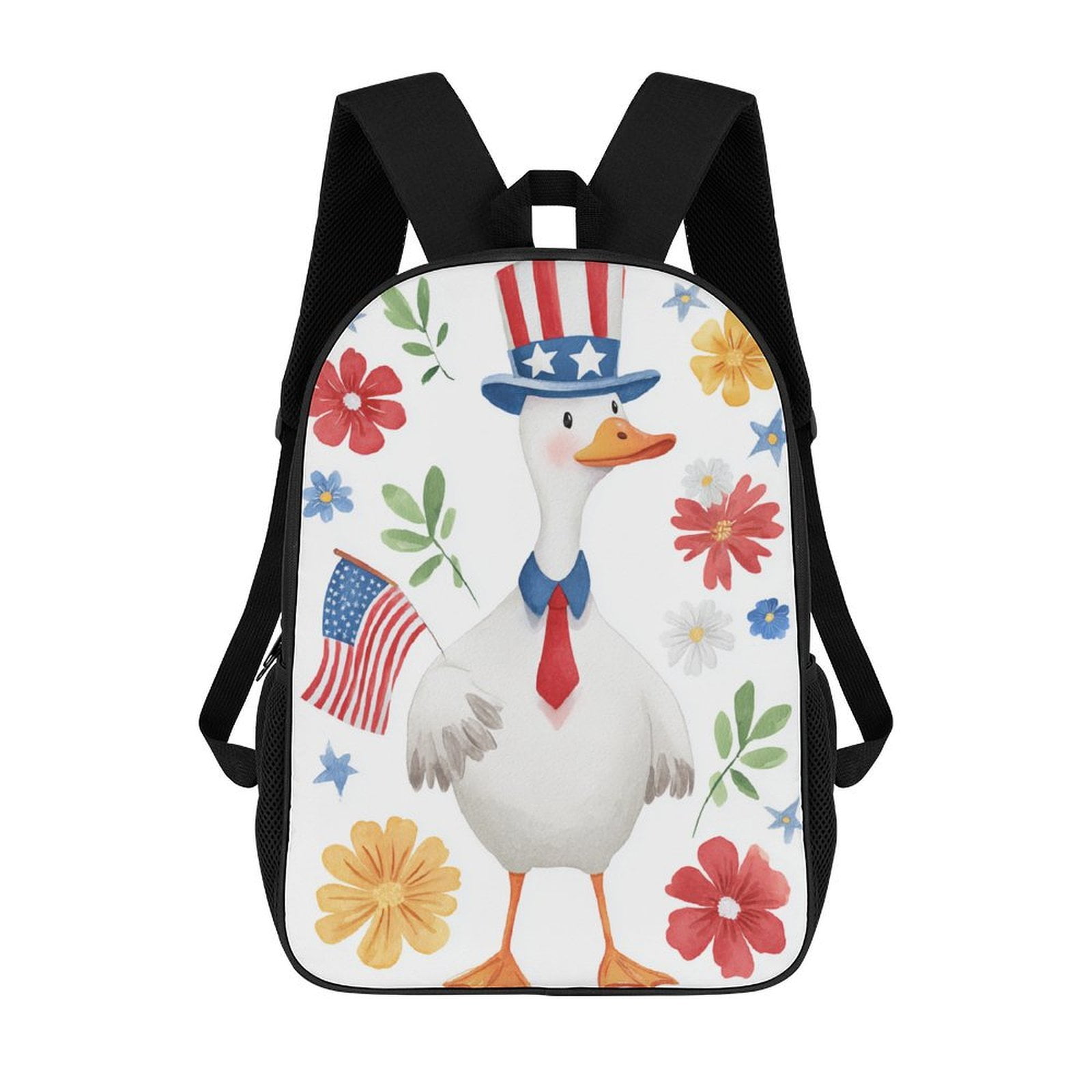 Patriotic Goose Wears Uncle Sam Hat Teenage Backpack Middle Students ...