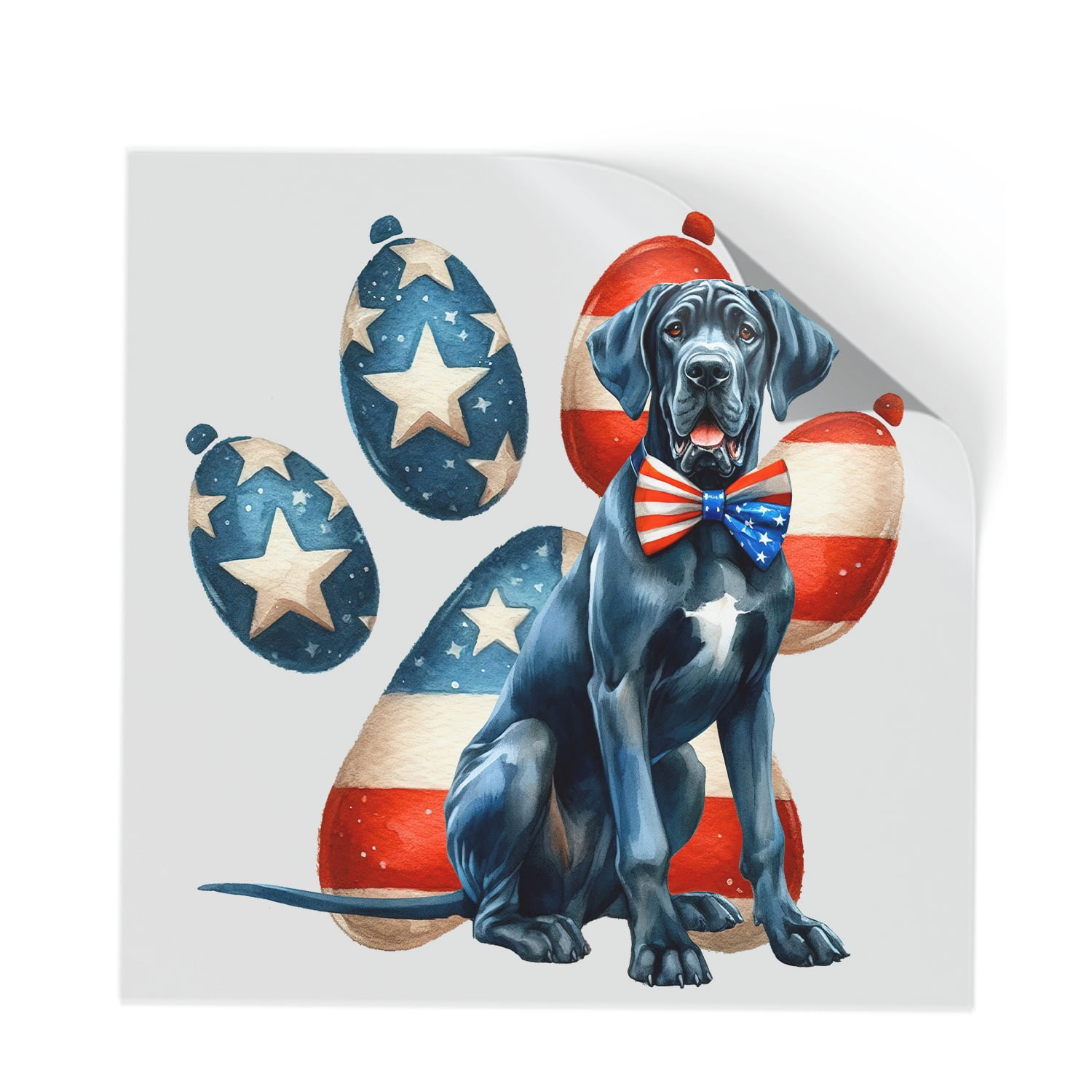 Patriotic Great Dane 4th of July Independence Paws Cutout Transfer ...