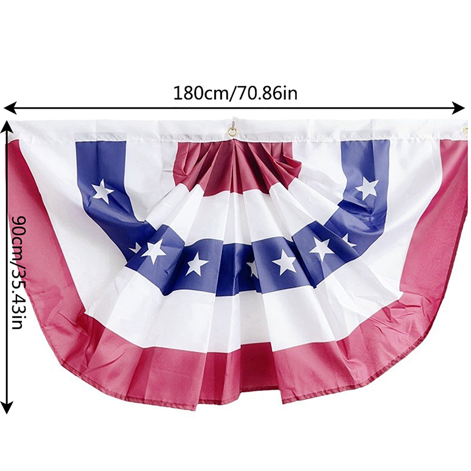 Patriotic Half Fan Flag Heavy Duty Brass Grommets - Memorial Day July ...
