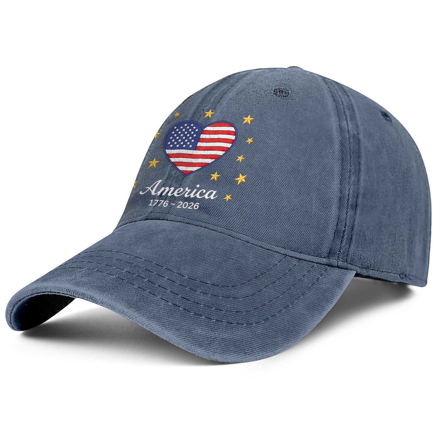 Patriotic Hat 250th Anniversary 1776-2026 Distressed Torn American Flag ...
