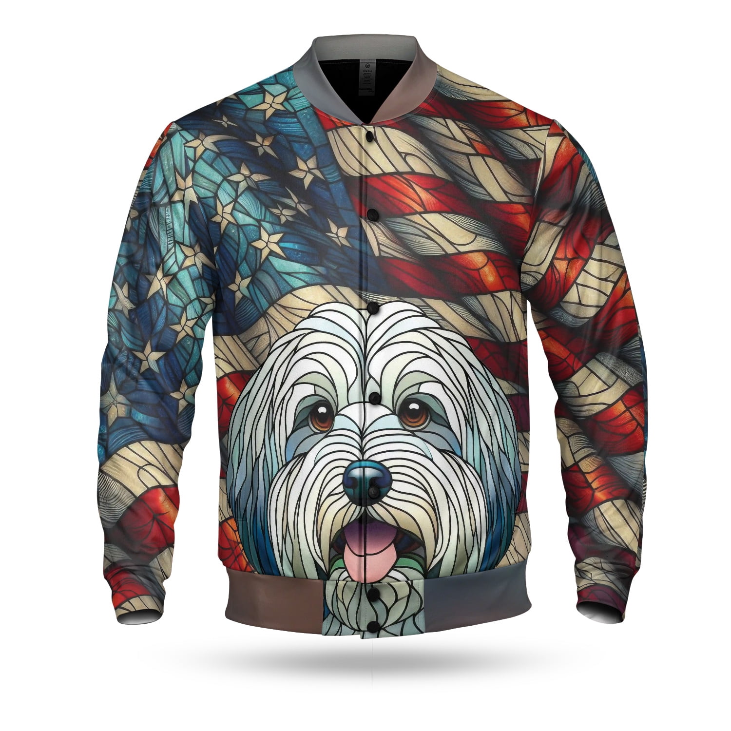 Patriotic Havanese Stained Glass Portrait American Flag All Over Print ...