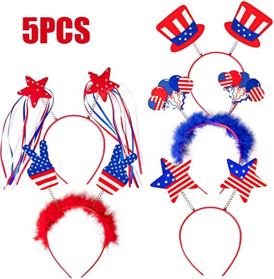 Patriotic Headband with Uncle Sam Hats and Stars Fourth of July Party ...