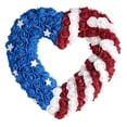 Patriotic Heart Rose Wreath, Artificial Flower American Flag Decor for ...