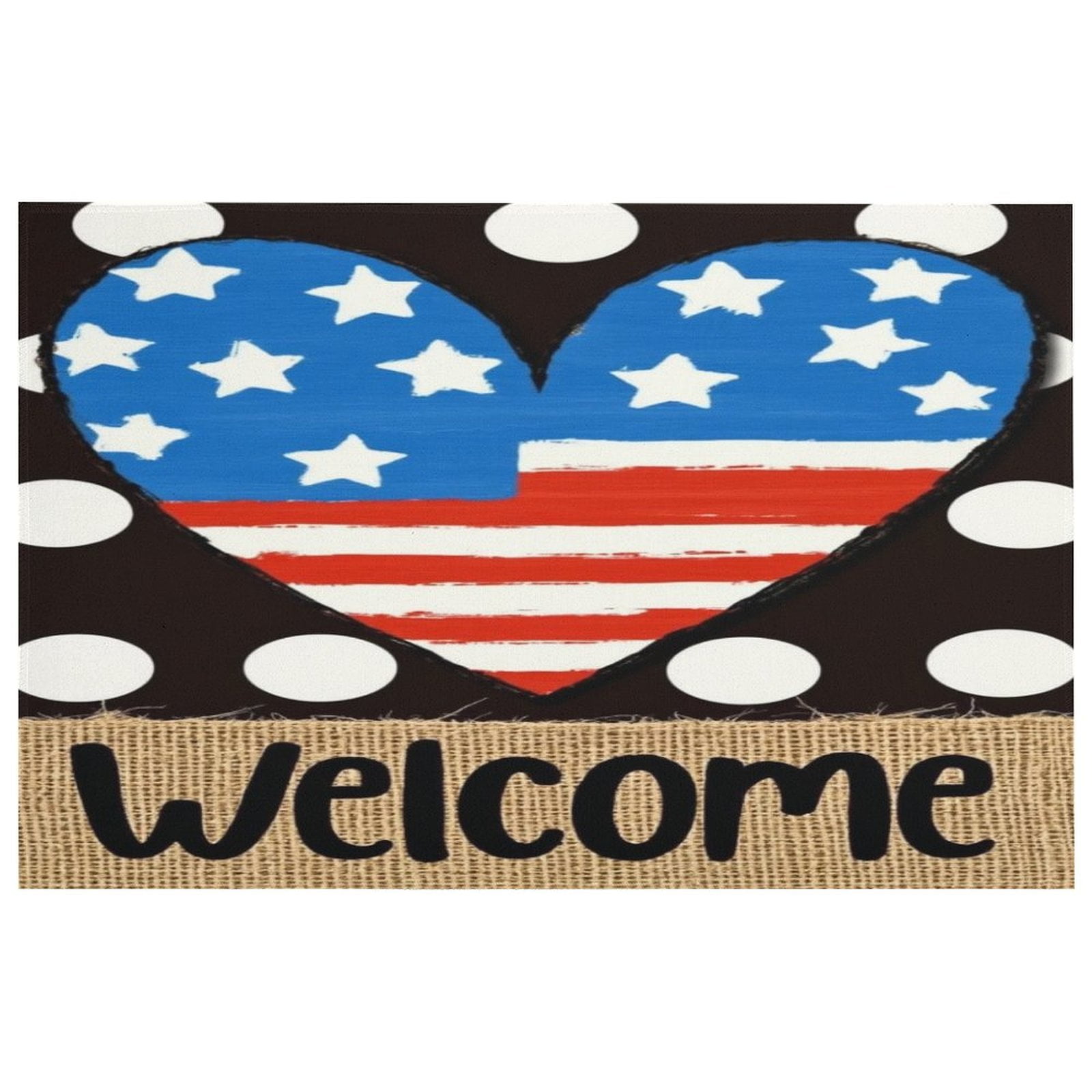 Patriotic Heart Welcome Sign Adult Home Decor Bedroom Living Room ...