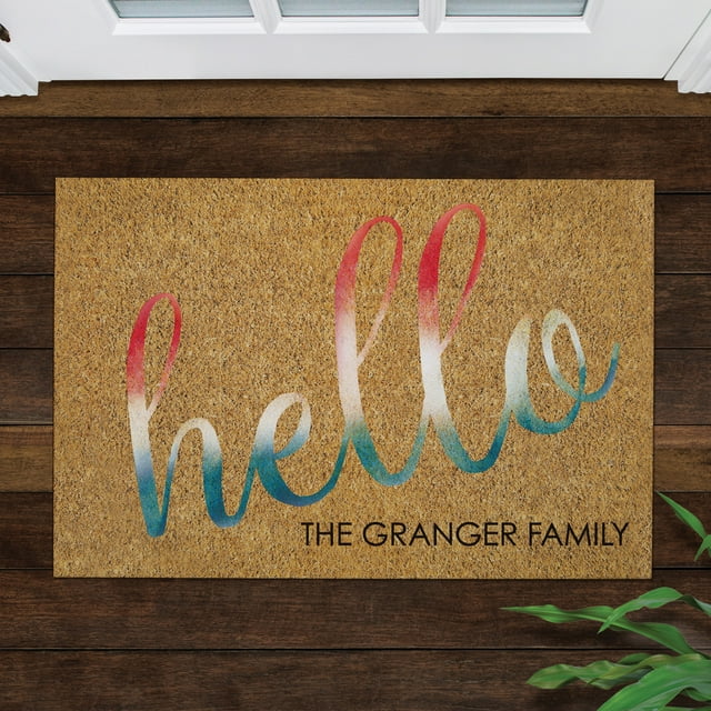 Patriotic Hello Personalized Doormat - Walmart.com