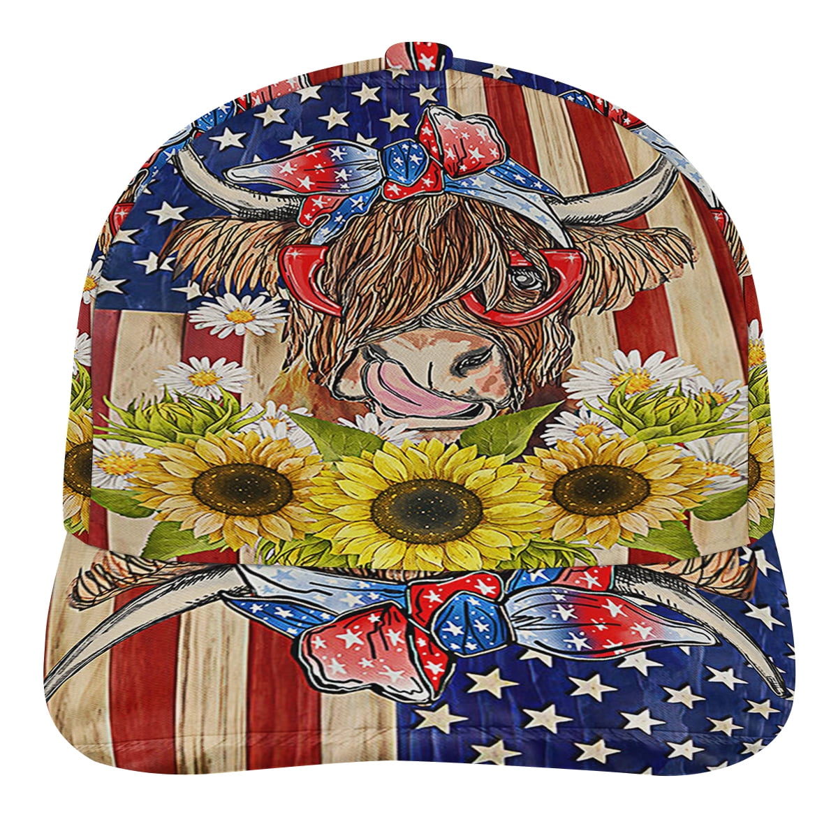 Patriotic Highland Cow 4th Of JulyHighland Cattle Fluffy Cow American ...