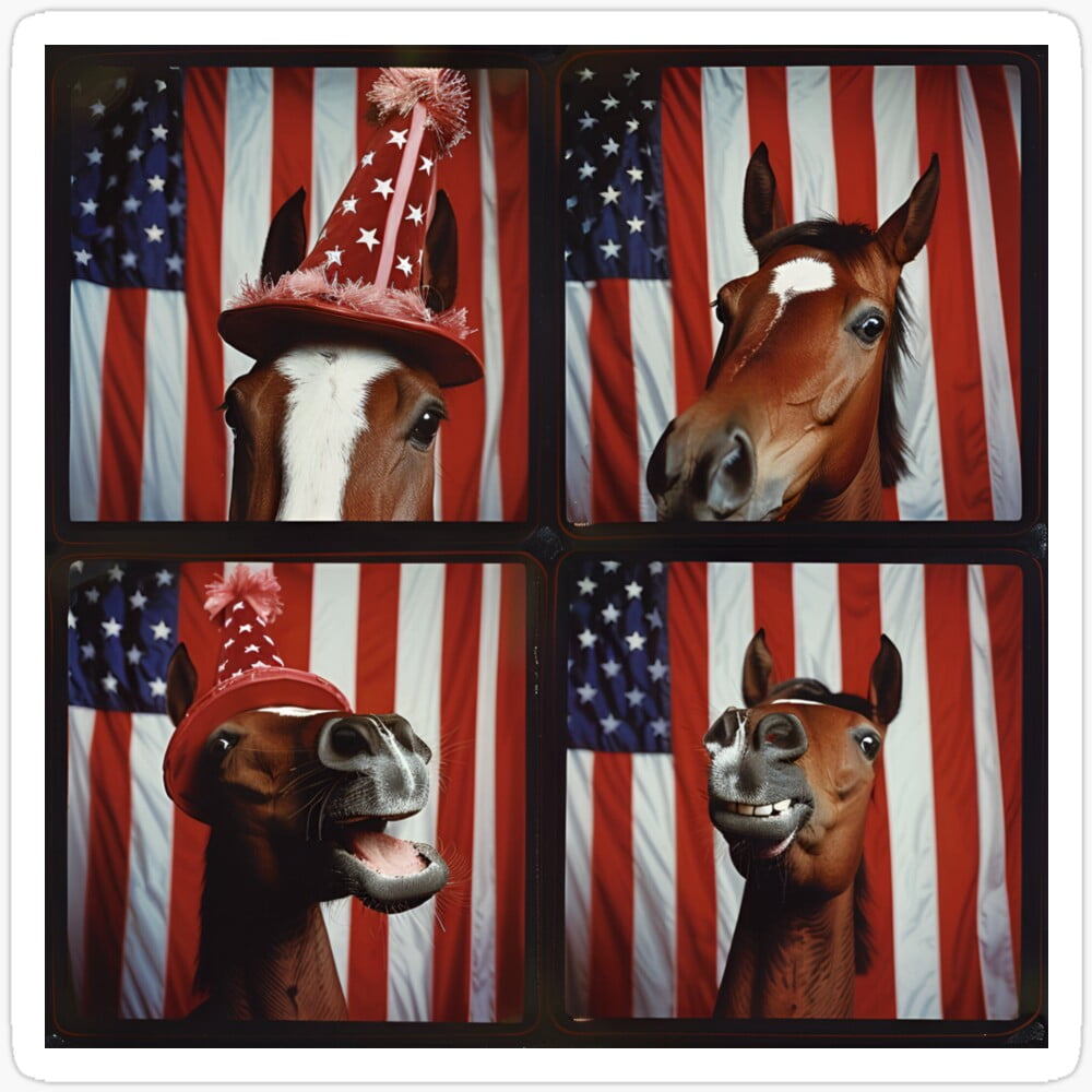 Patriotic Horse With American Flag 4Th Of July Usa Design For Horse ...