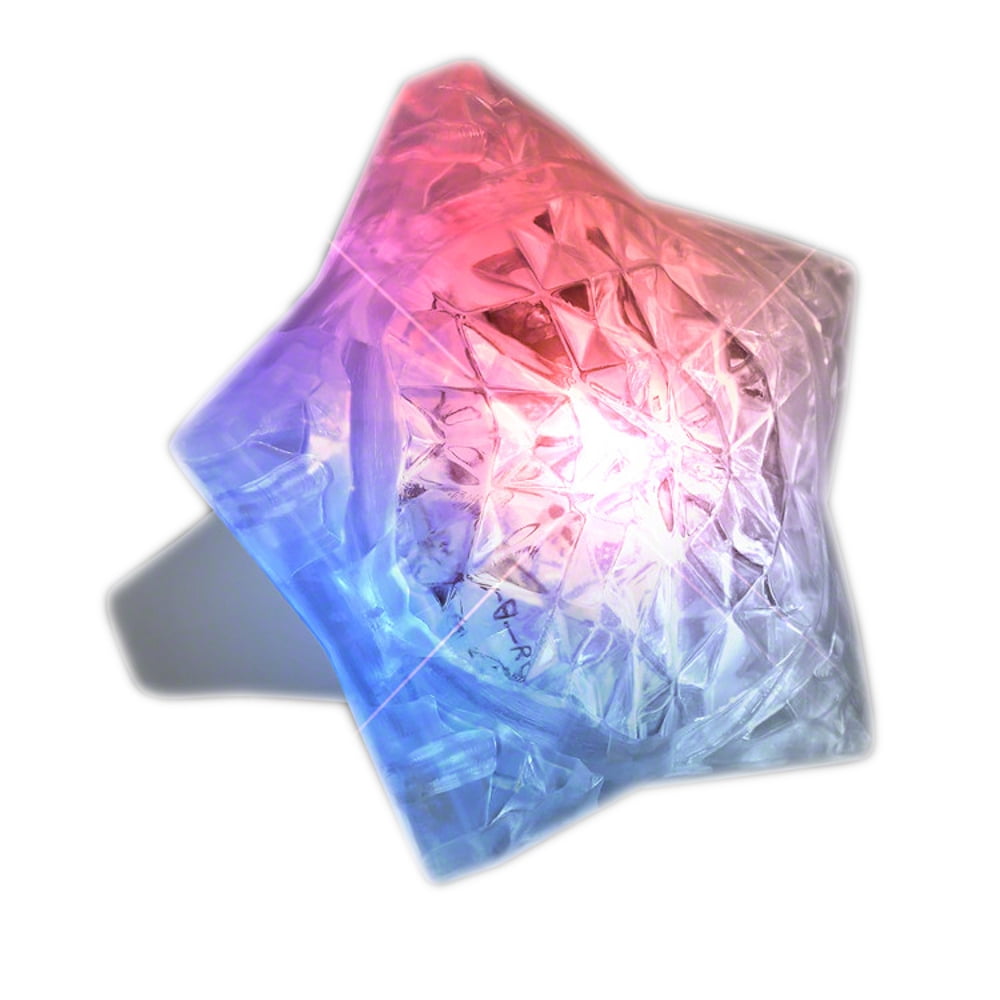 Patriotic Huge Crystal Star Prism Gem Rings RWB - Walmart.com