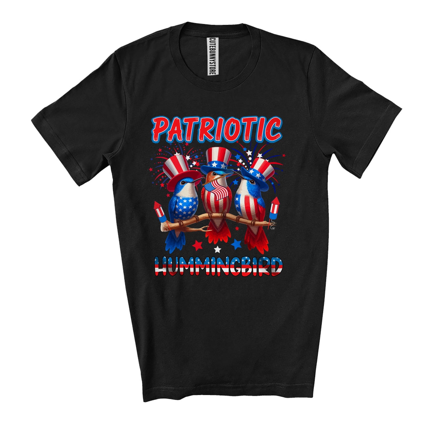 Patriotic Hummingbird; Humorous 4th Of July Three Hummingbirds Bird ...
