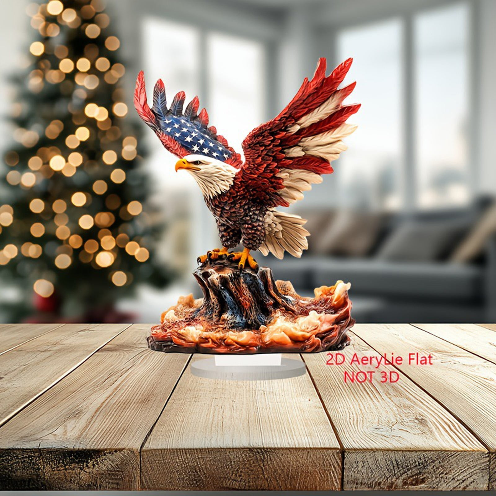 Patriotic Independence Day Ornament - Handcrafted 2D Holiday Decoration ...