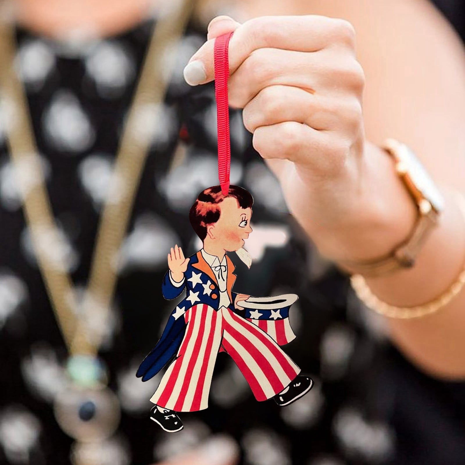 Patriotic Independence Day Vintage Style Acrylic Hanging Decoration