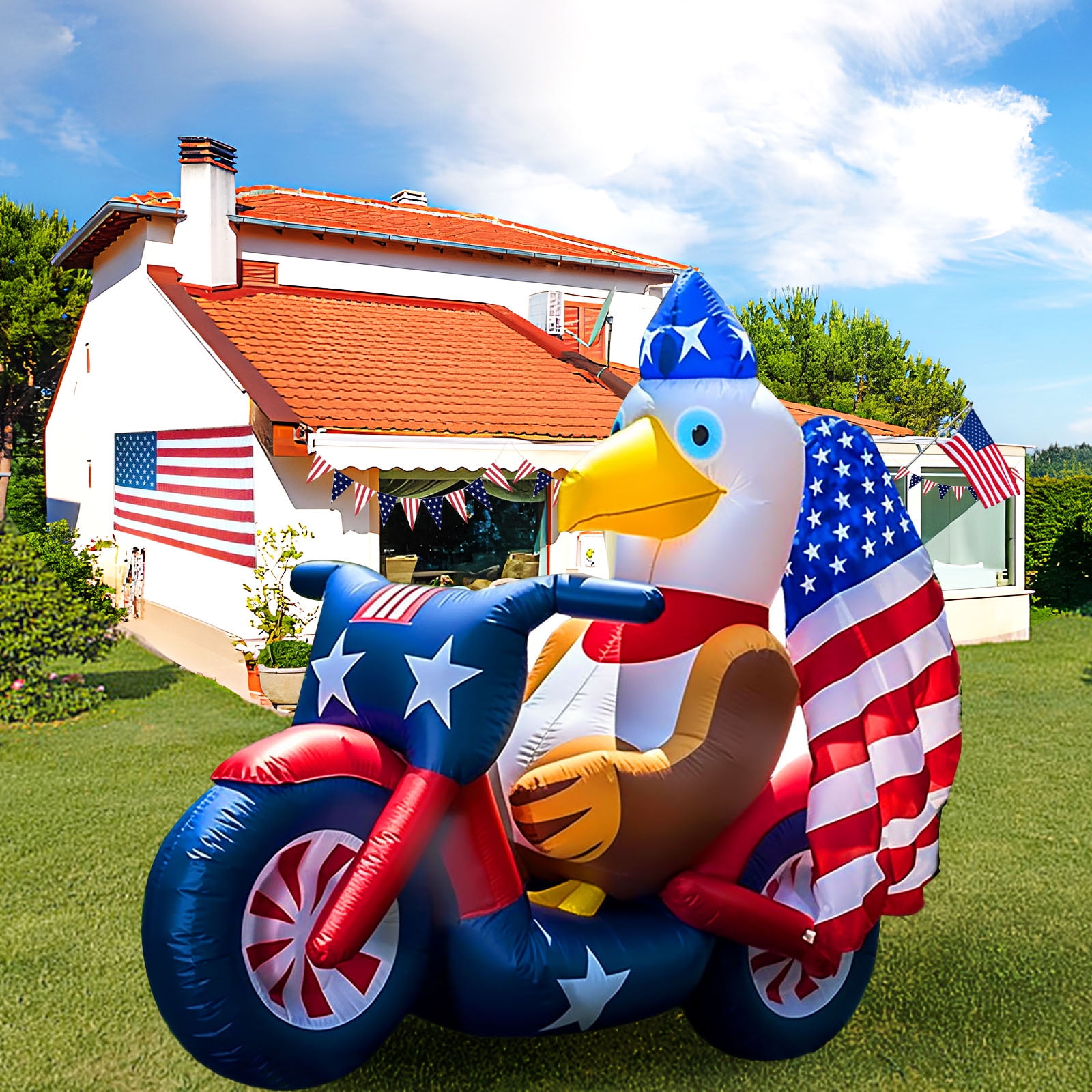 Patriotic Inflatable 5FT Eagle Sitting on Motorcycle 4th of July ...