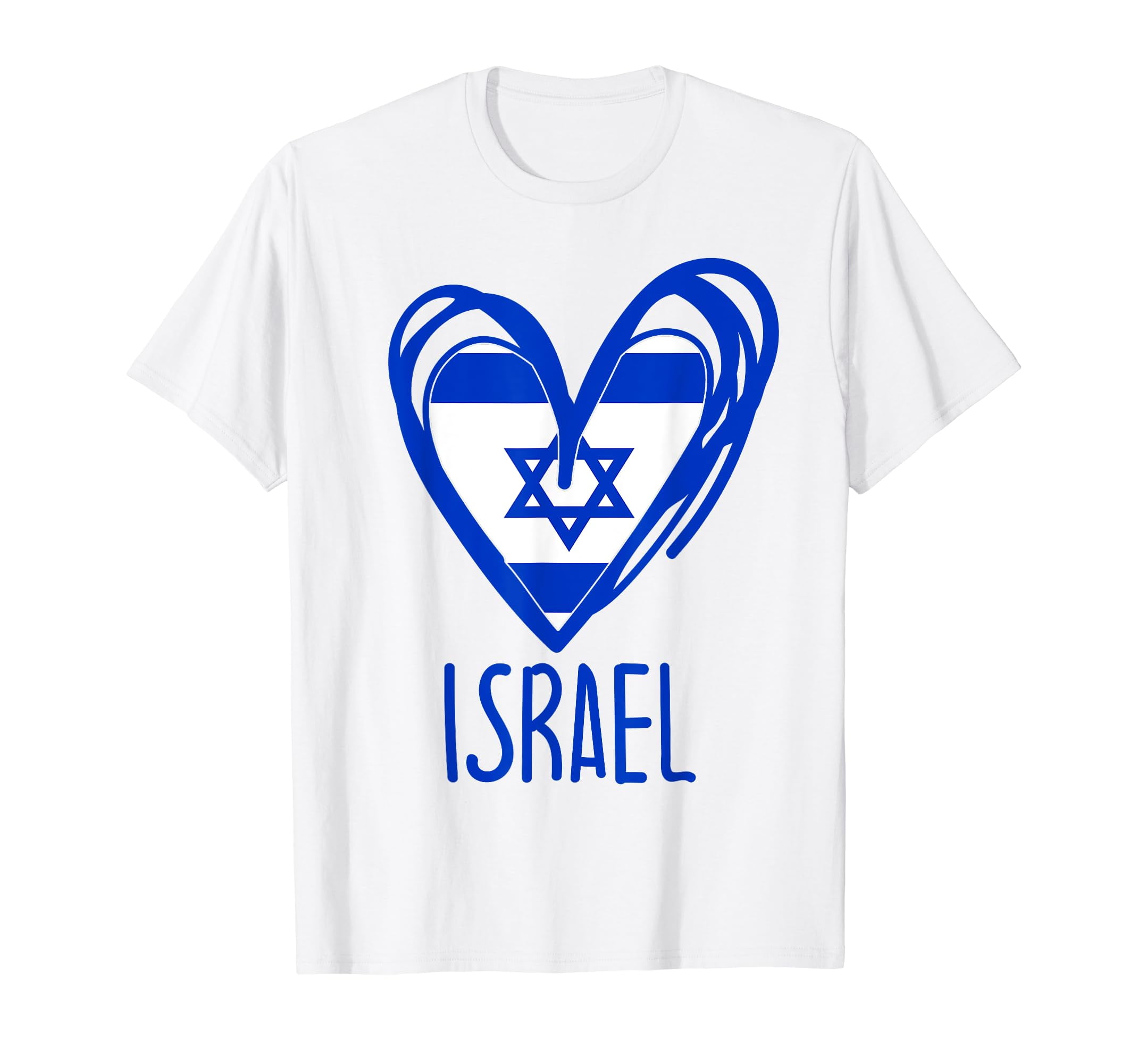 Patriotic Israel Pride Israeli Heart Flag White T-Shirt - Walmart.com