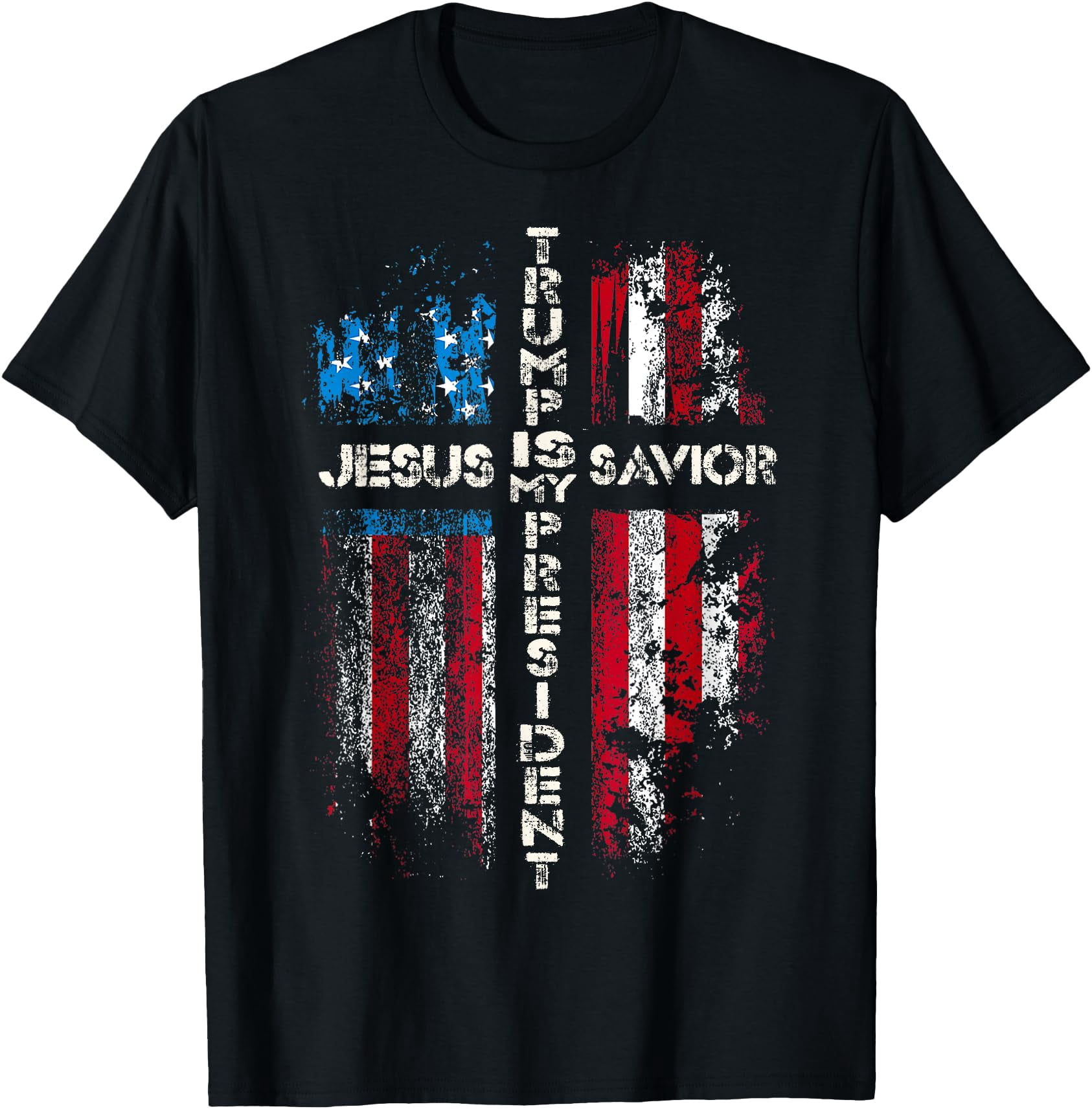 Patriotic Jesus Is My Savior Trump Is My President 2024 USA Flag Cross ...