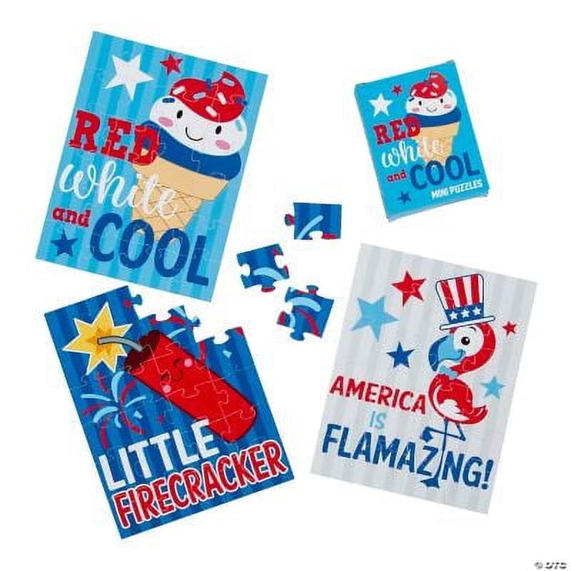 Patriotic Jigsaw Puzzles - Set of 12, Fourth of July, Toys, 12 Pieces ...