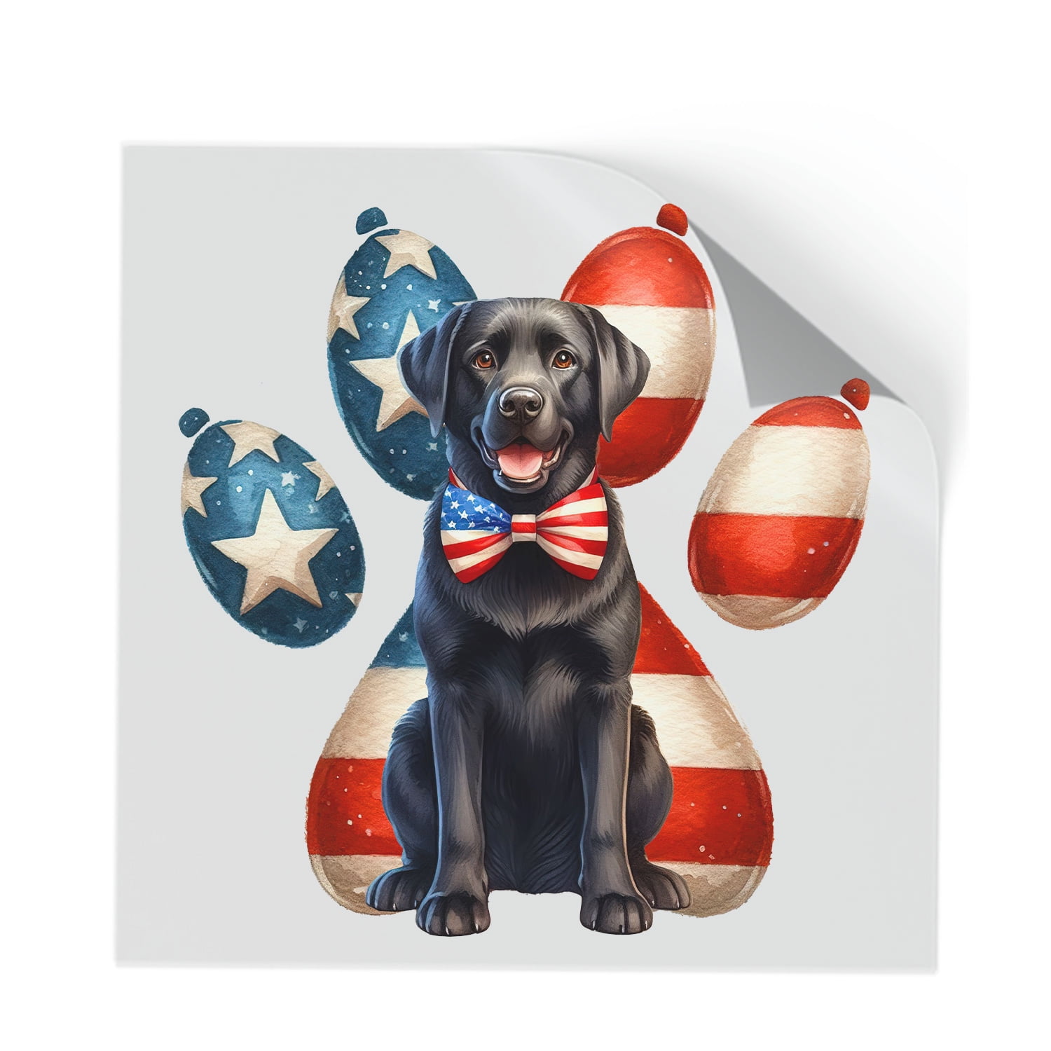 Patriotic Labrador Retriever 4th of July Independence Paws Cutout ...