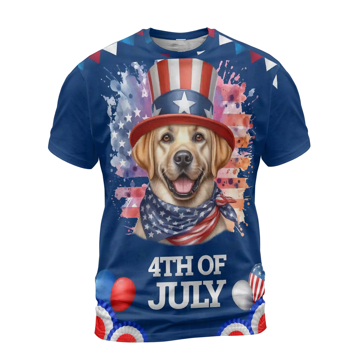 Patriotic Labrador Retriever Celebrates 4th of July All Over Print 3D ...
