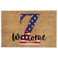 Patriotic Letter A Welcome Coir Doormat US Flag Star Stripe Front Door ...