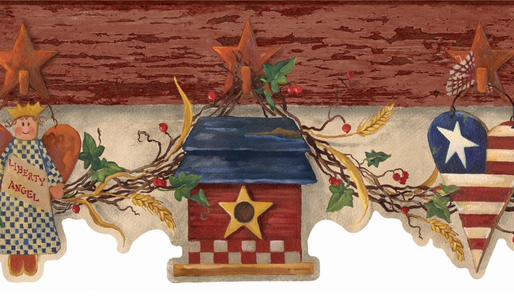 878412 Patriotic Country Wall Paper Border, Chesapeake Pattern ...