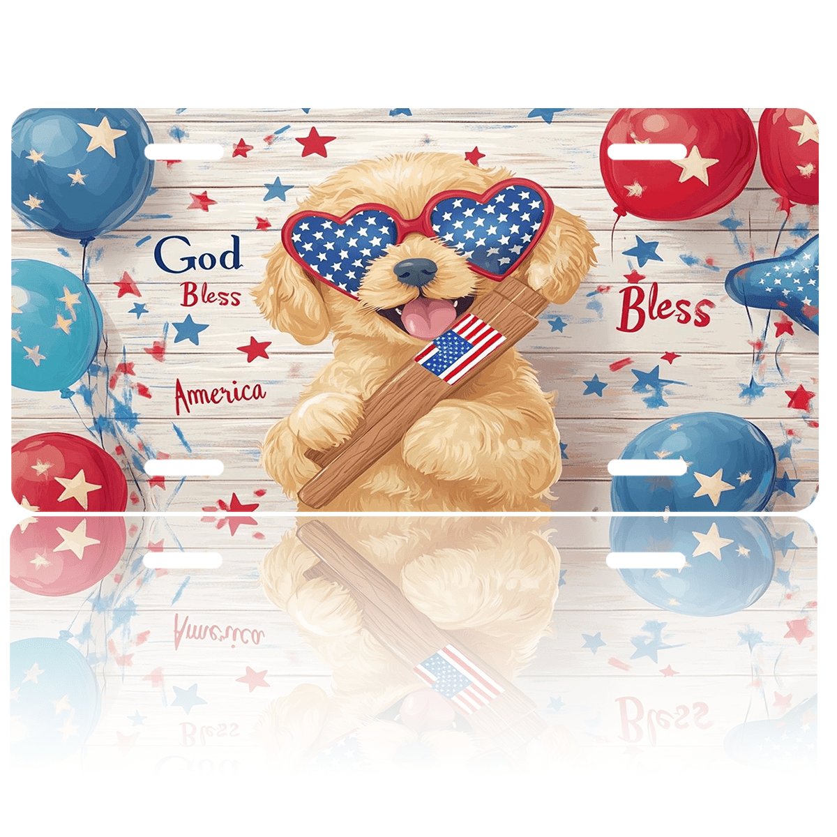 Patriotic License Plate A Dog with American Aluminum Metal Car Tag ...