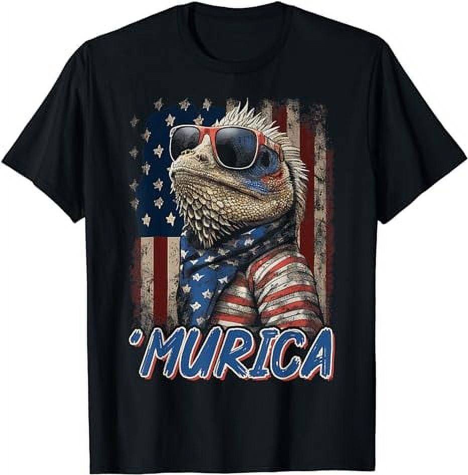 Patriotic Lizard, Murica 4th of July Bearded Dragon T-Shirt - Walmart.com