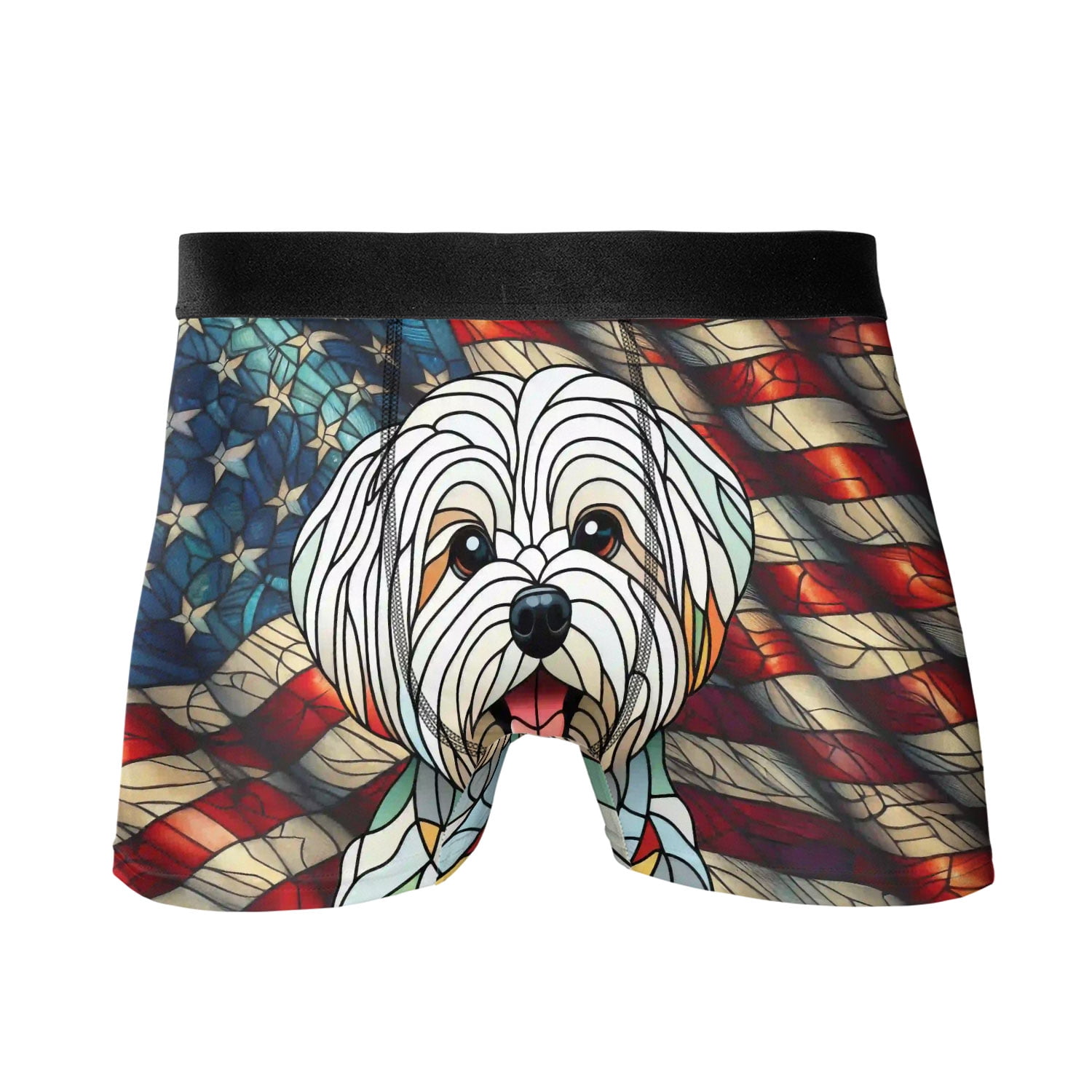 Patriotic Maltese Stained Glass Portrait American Flag All Over Print ...