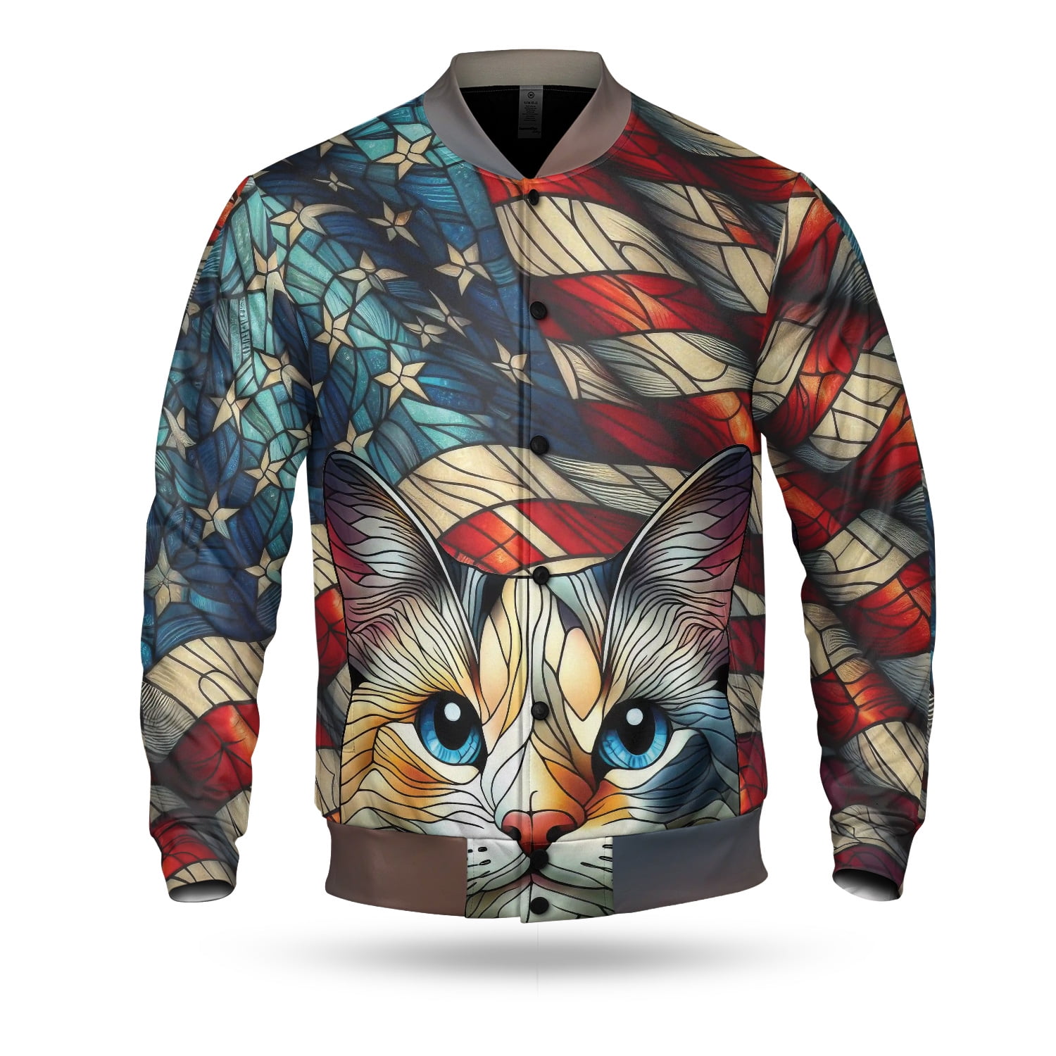 Patriotic Manx Stained Glass Portrait American Flag All Over Print 3D ...