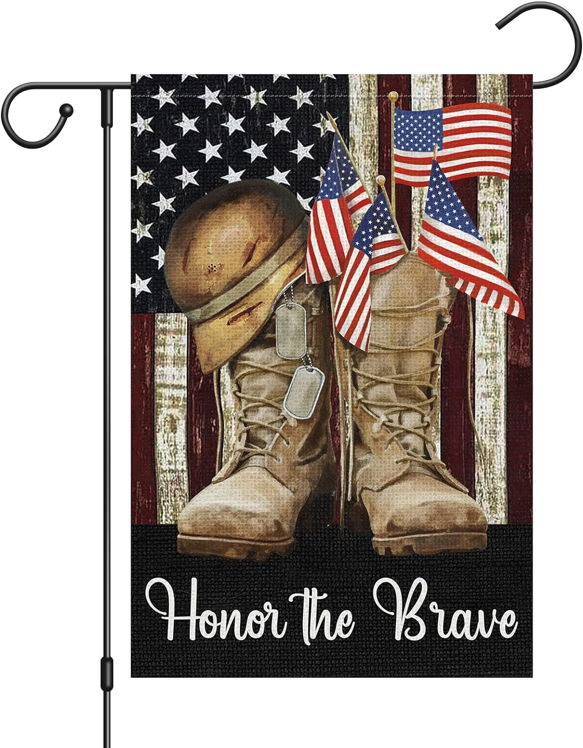 Patriotic Memorial Day Boots Garden Flag 12x28 inch Double Sided, Small ...
