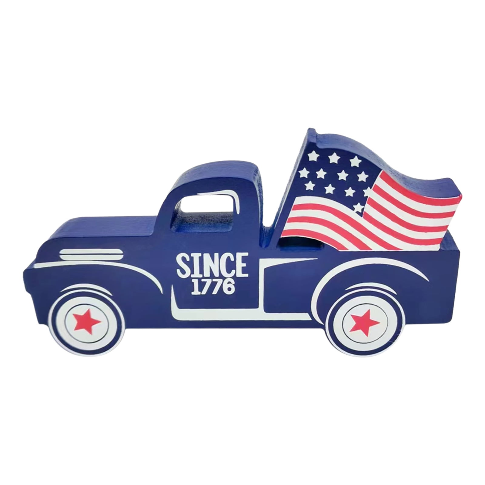 Patriotic Memorial Day Decorations, Wooden Toy Truck Stars and Stripes ...