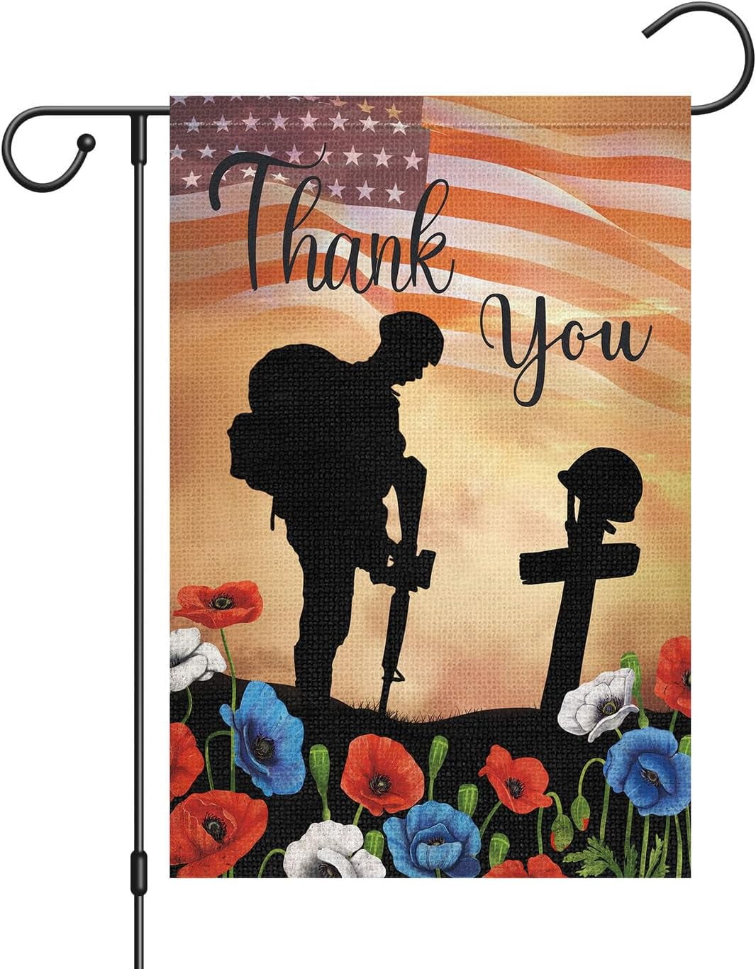 Patriotic Memorial Day Garden Flag Double Sided, Small Burlap Soldiers ...