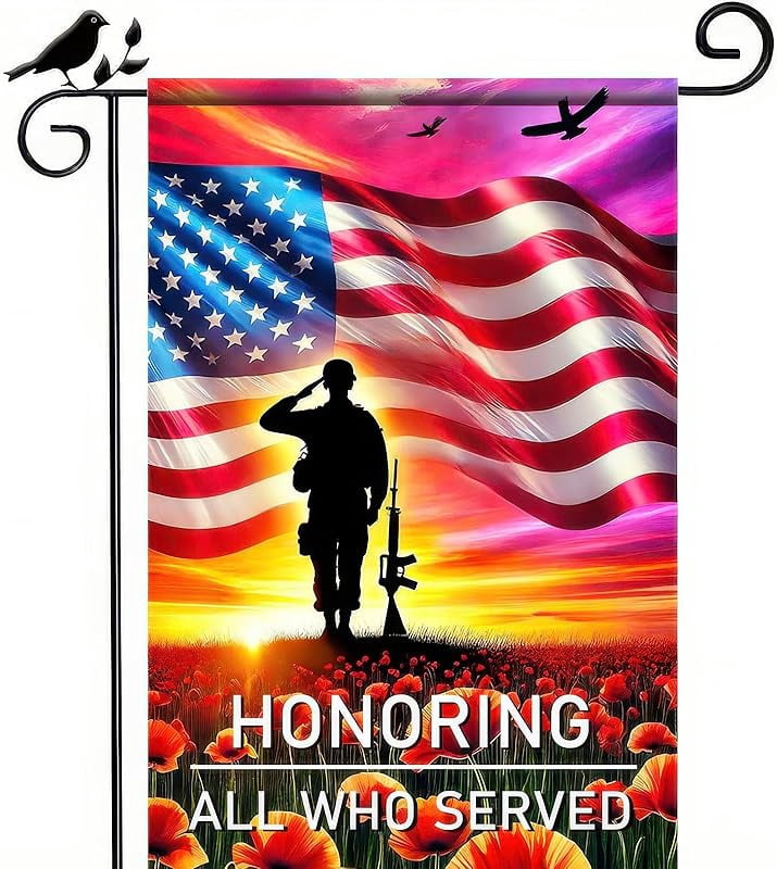 Patriotic Memorial Day USA Honor Our Veterans Garden Flag 12x18 Inch ...
