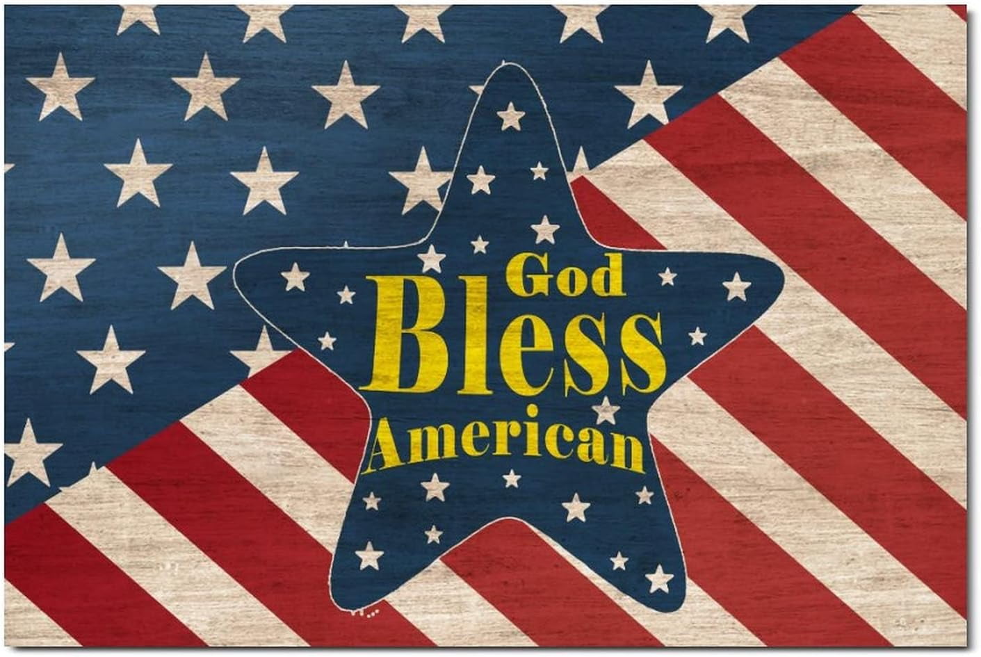 Patriotic Memorial Day Wood Plaques Independence Day Home Decor God