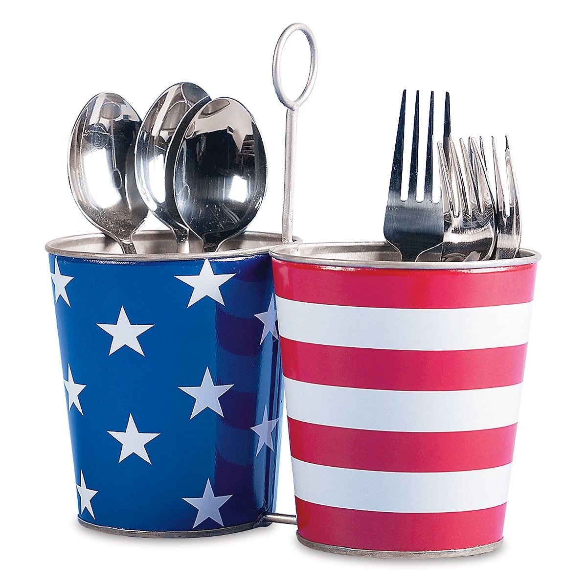 Patriotic Metal Bucket Duo, utensil holder, miscellaneous holder, 4th ...
