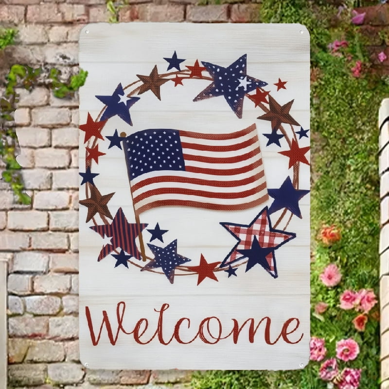 Patriotic Metal Sign 8 x 12, Patriotic Home Sign For Outside, American ...