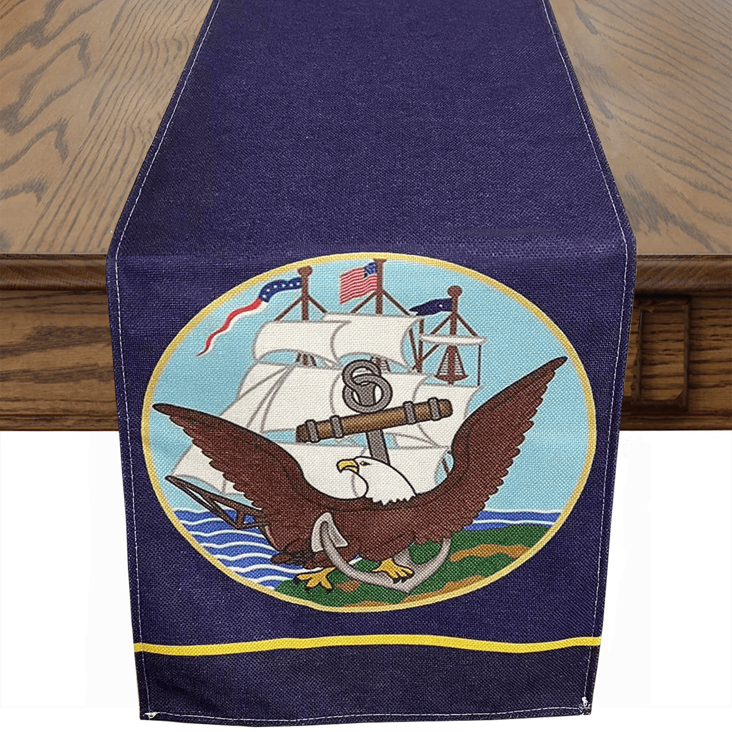 Patriotic Military US Navy Table Runner,Memorial Day Independence Day ...