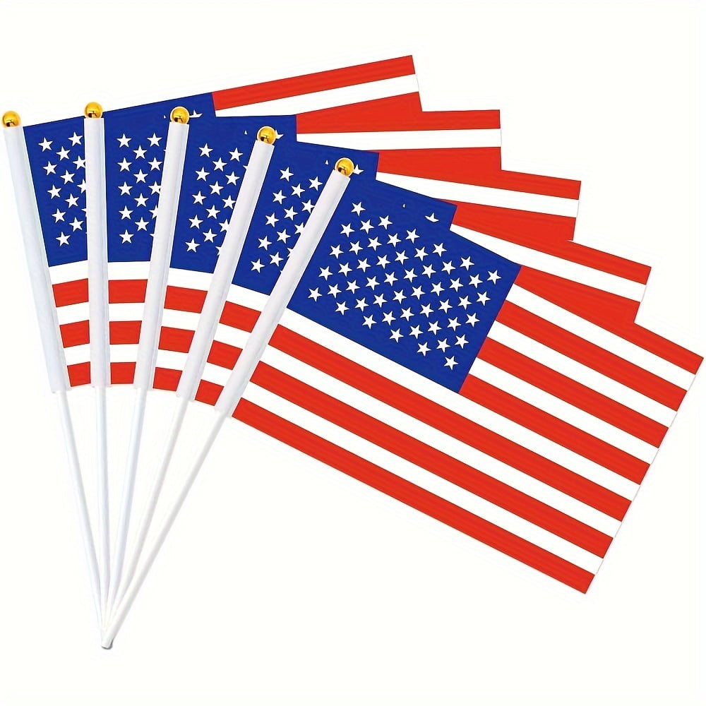 Patriotic Mini Flag Set - 3/12/24Pcs Handheld American Flags For Diy ...