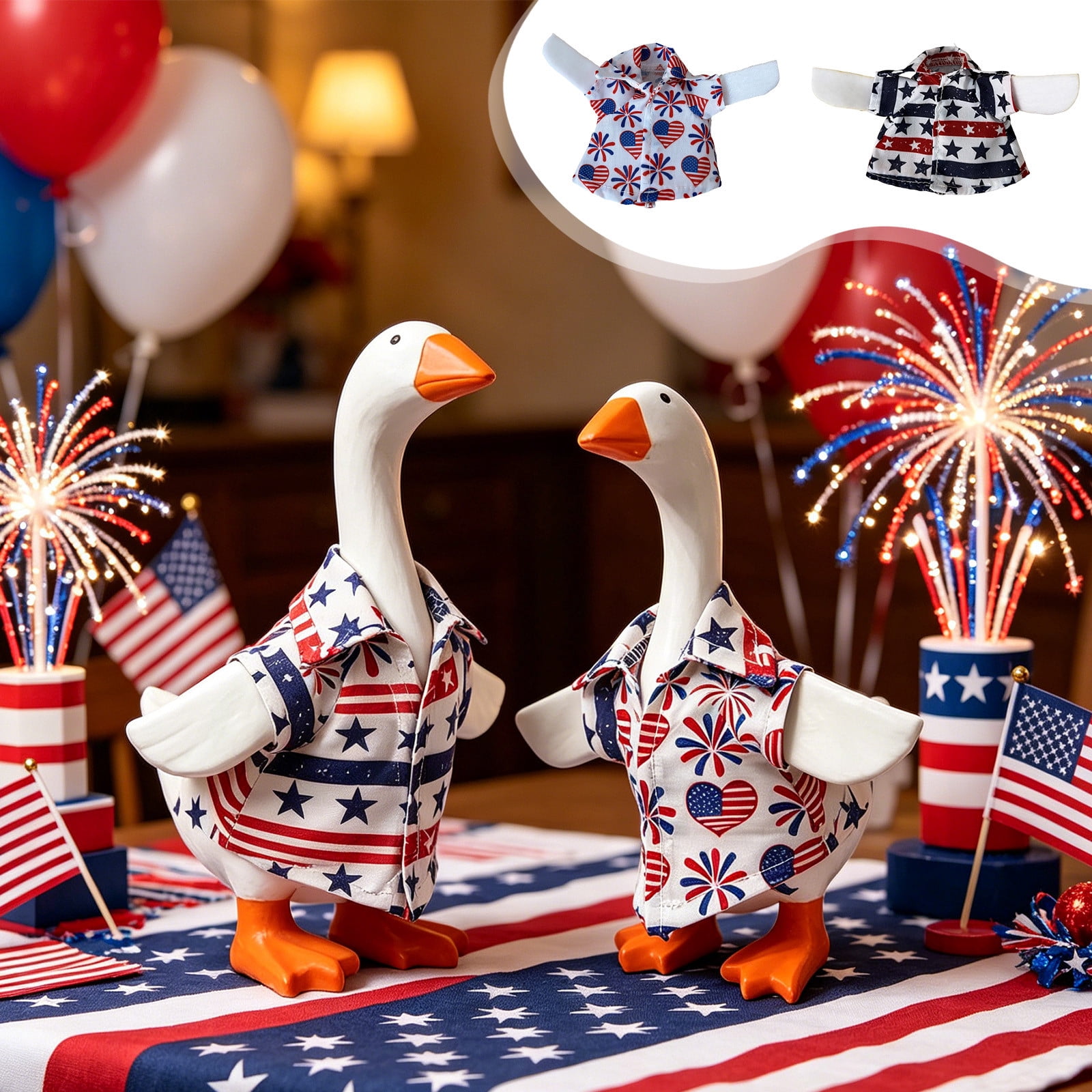 Patriotic Mini Porch Goose Shirt Set For Small Goose Statues 4th Of ...