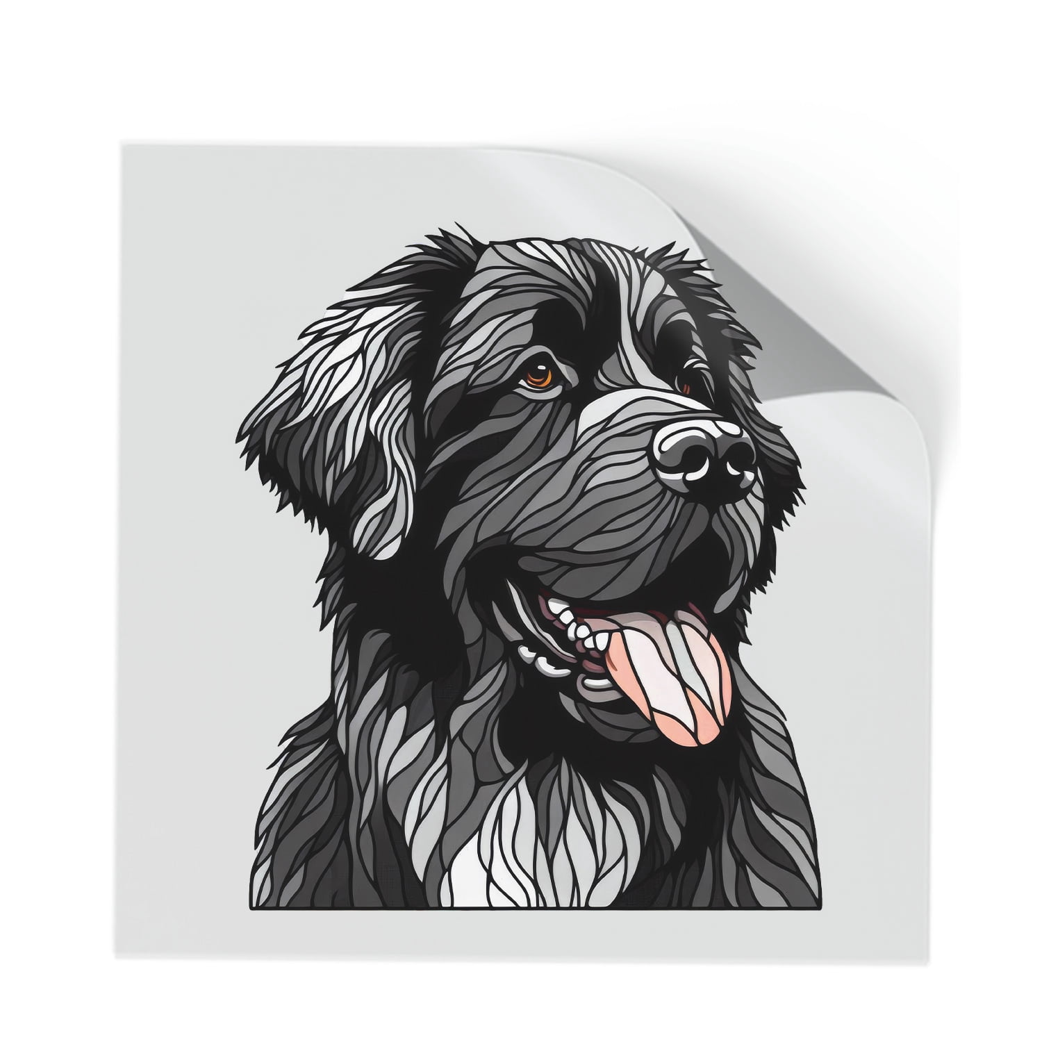 Patriotic Newfoundland Stained Glass Portrait American Flag Cutout ...