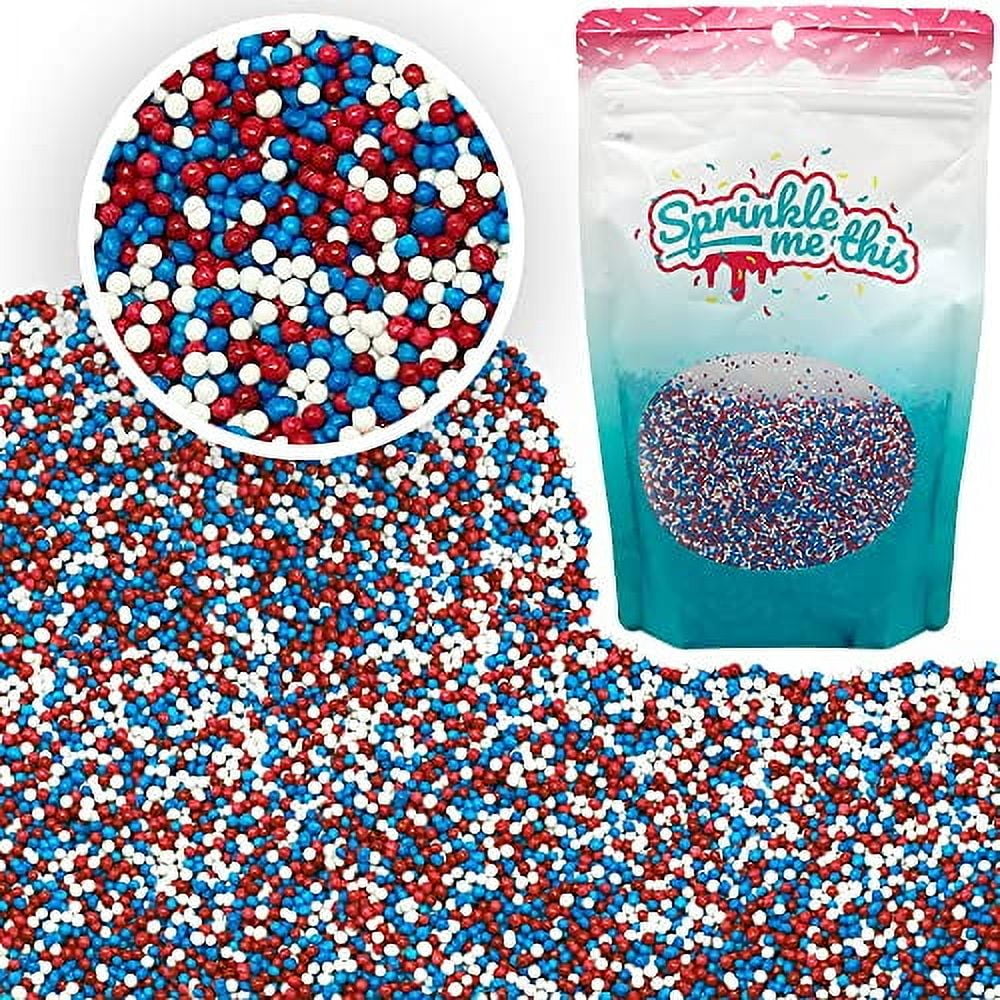 Sprinkle Me This Patriotic Nonpareil Sprinkles, Red White Blue 4th of ...
