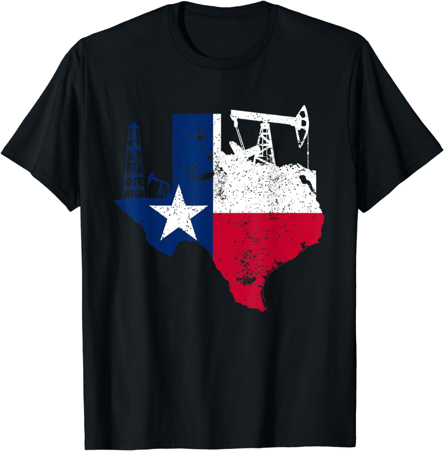 Patriotic Oilfield Worker Oilman Oil Rig Drilling Texas T-Shirt ...