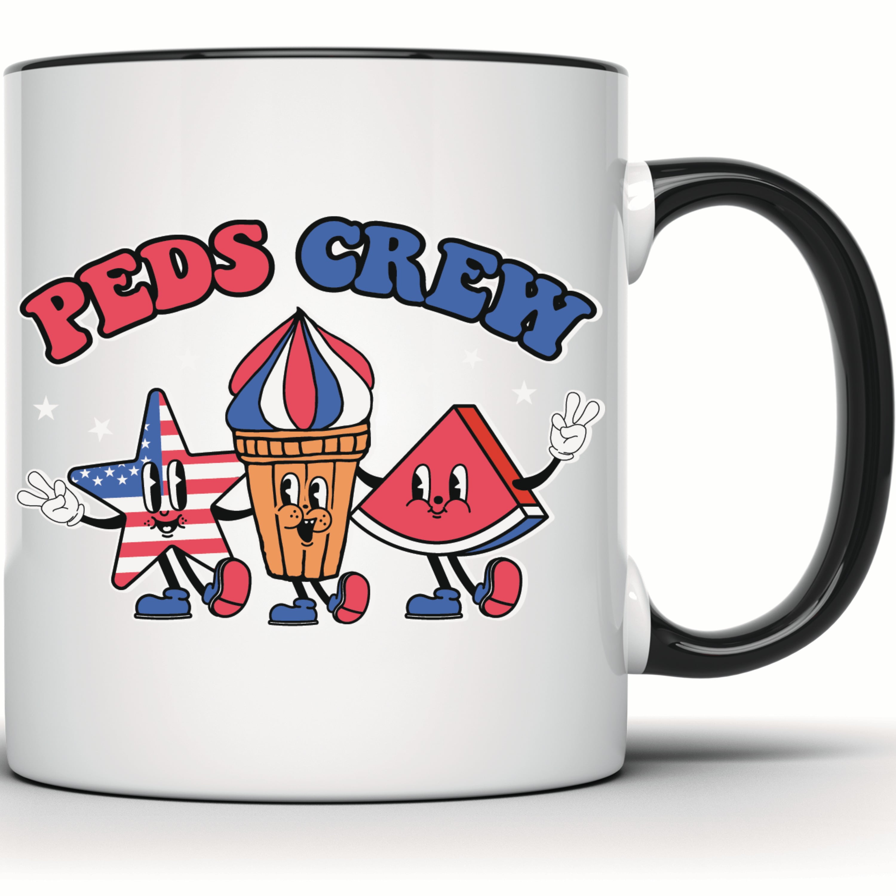 Patriotic Peds Crew Mug | Fourth of July Ice Cream & Watermelon Design ...