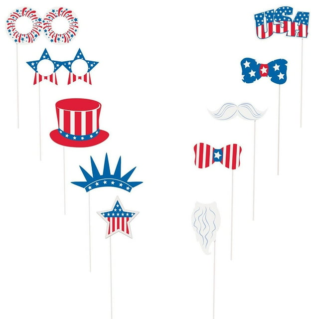 Patriotic Photo Booth Props, 10pc - Walmart.com