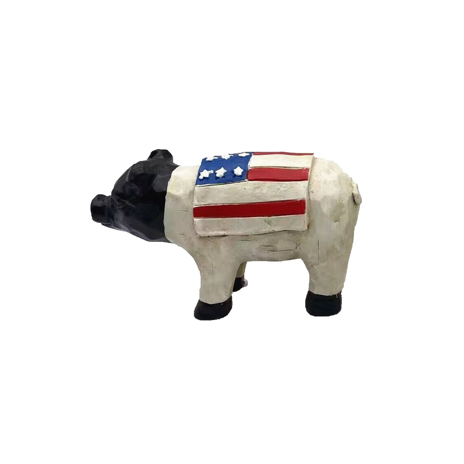 Patriotic Pig Figurine 4th of July Cattle Statue American Flag Pattern ...
